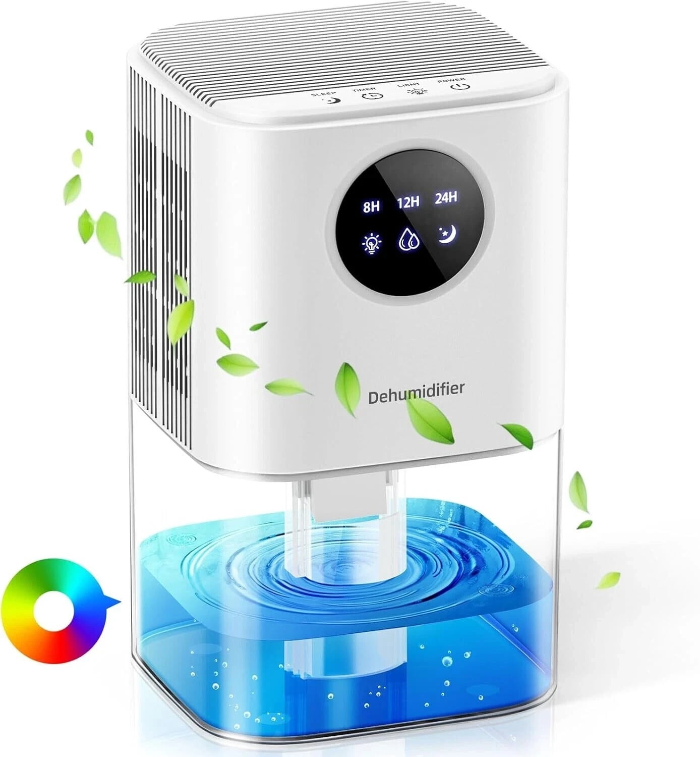 Mini Portable Compact Dehumidifier (1700 ml) Auto Shut Off Quiet Helps ...