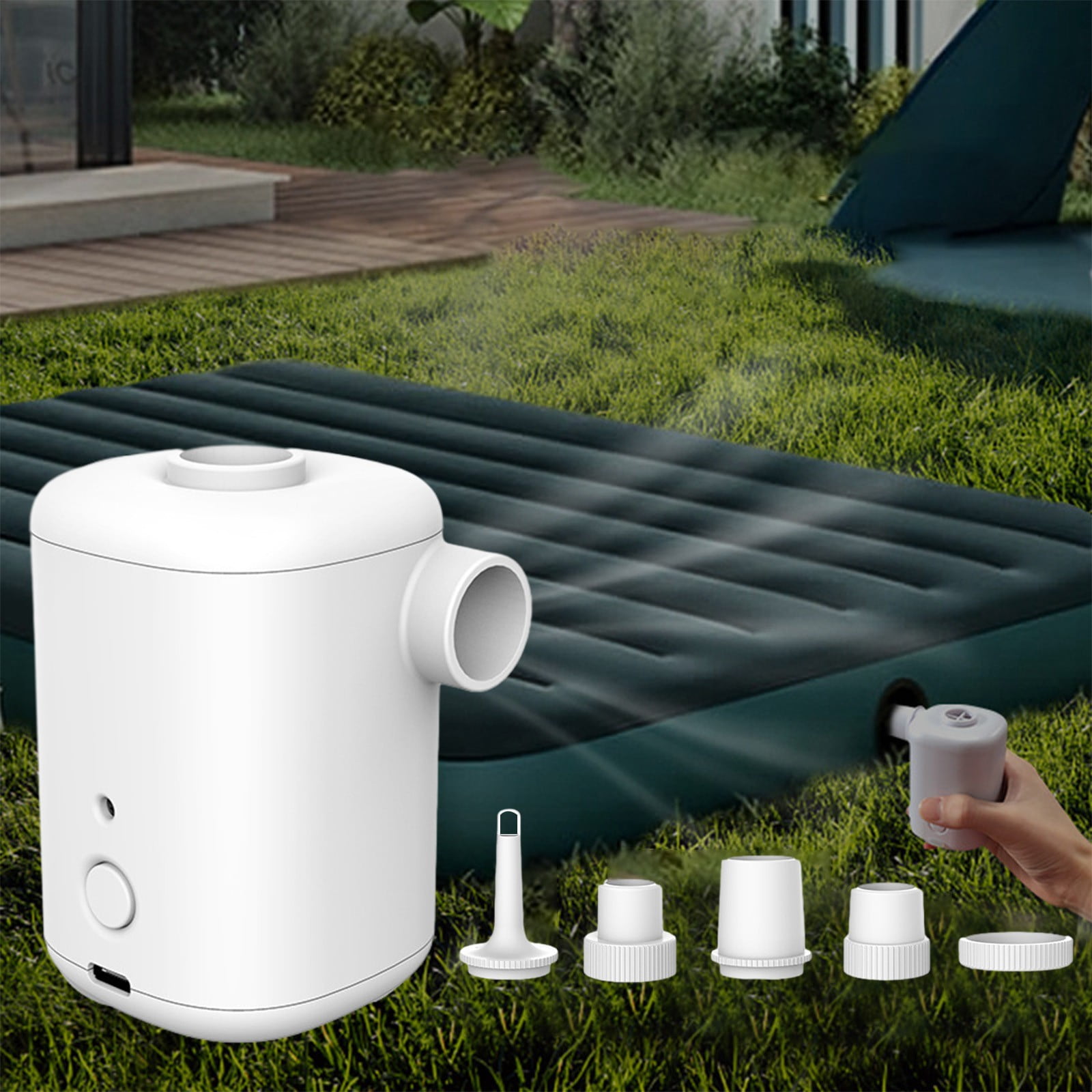 Mini Portable Electric Air Pump USB Rechargeable 1300mAh Battery ...