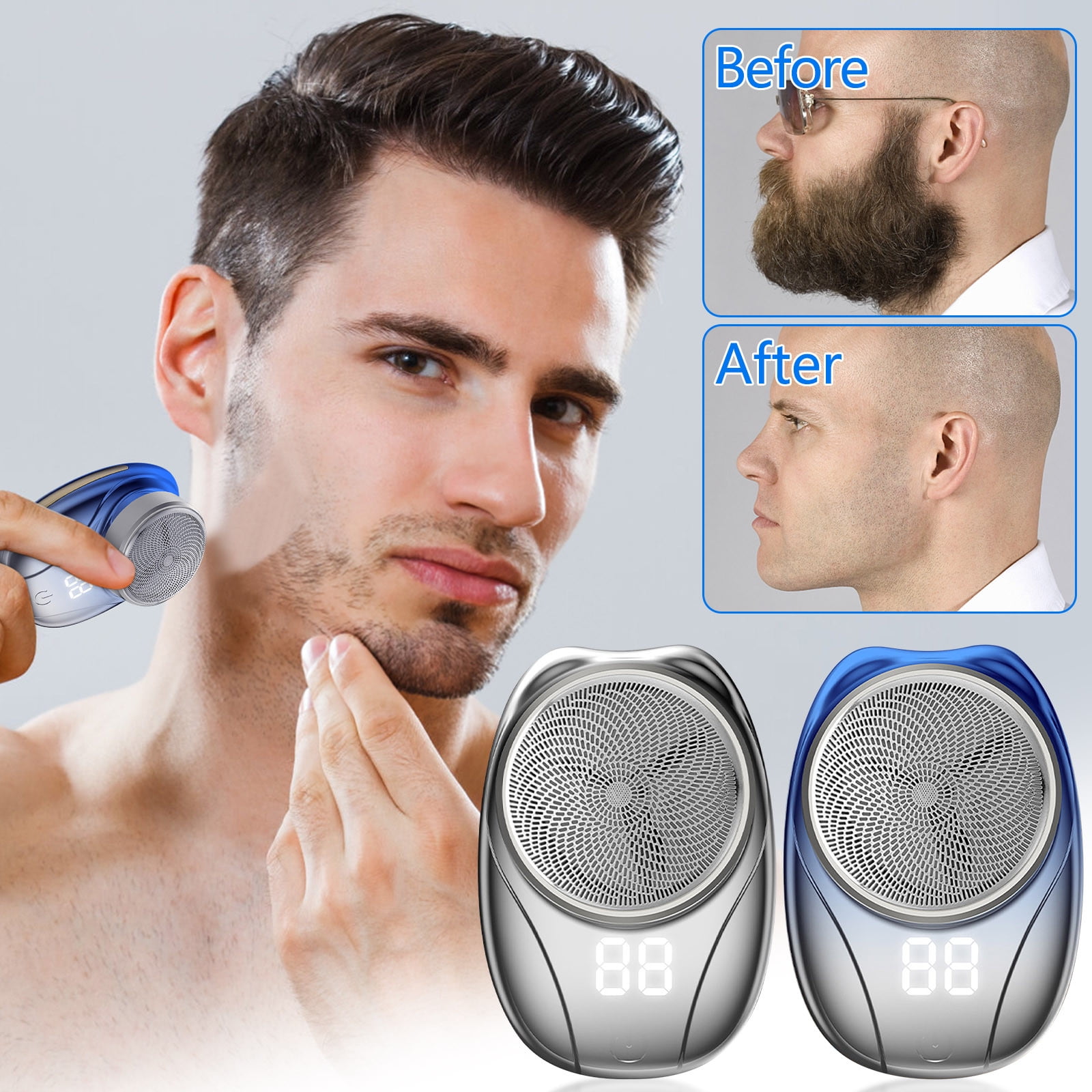 Mini Portable Electric Shaver, Rechargeable Cordless Grooming Tool ...