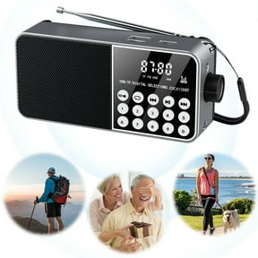 STONEGO Mini Portable Radio - Handheld Rechargeable Digital FM Radio ...