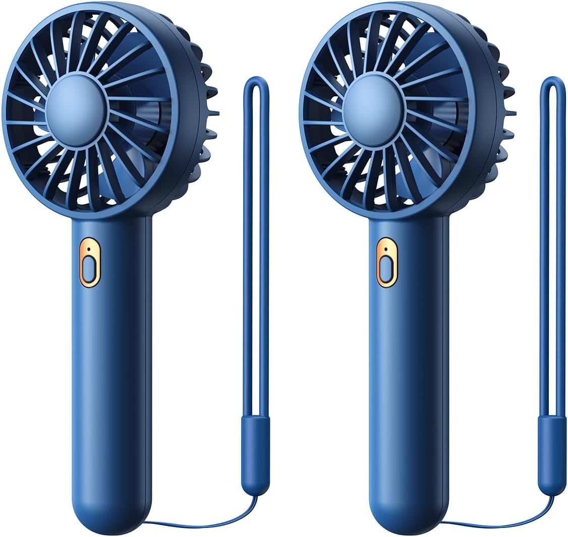Mini Portable Fan, [2-Pack] USB Rechargeable Handheld Fan, 3 Speed with ...