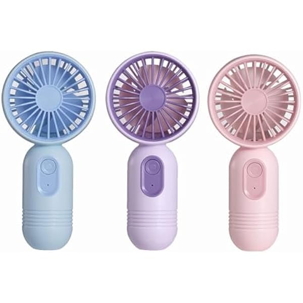 Mini Portable Fan 3 Pack, Cute Handheld Battery Operated Lightweight ...