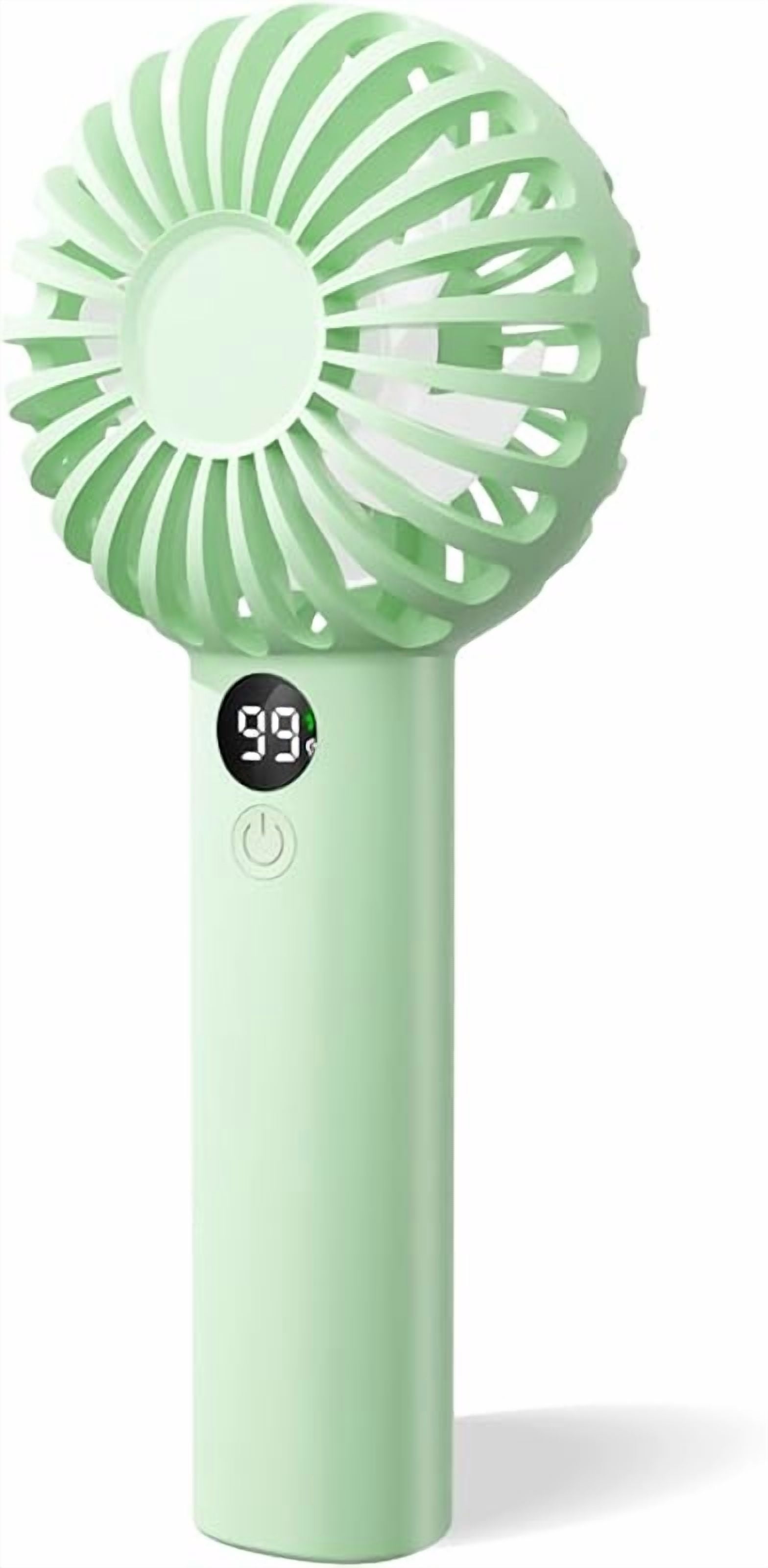 Mini Portable Fan, 3 Speeds, Digital Display, USB Rechargeable Handheld ...
