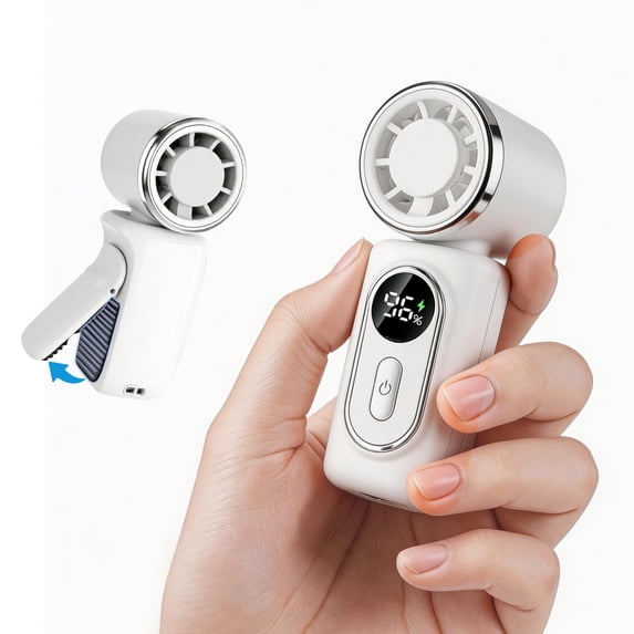 Mini Portable Handheld Clip Fan - 180° Rotatable, 6 Speeds, 3000mAh ...