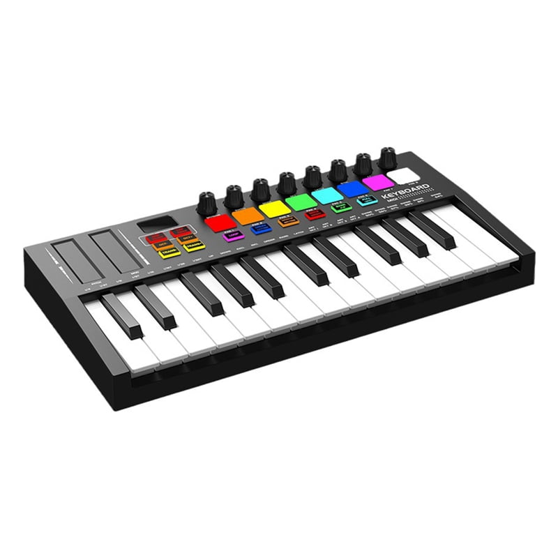 Mini Portable MIDI Control Keyboard, USB, Sequencer Keyboard, Backlit ...