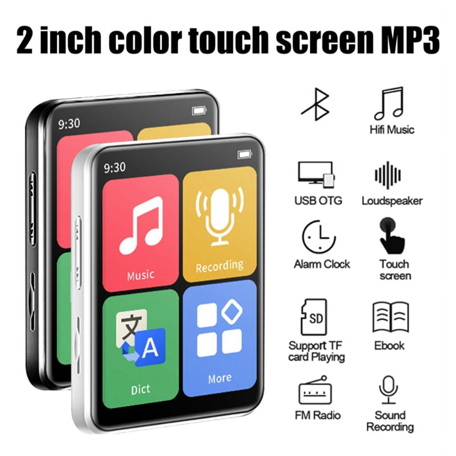 Mini Portable MP3 Player Bluetooth Small Music Player Touch Screen ...