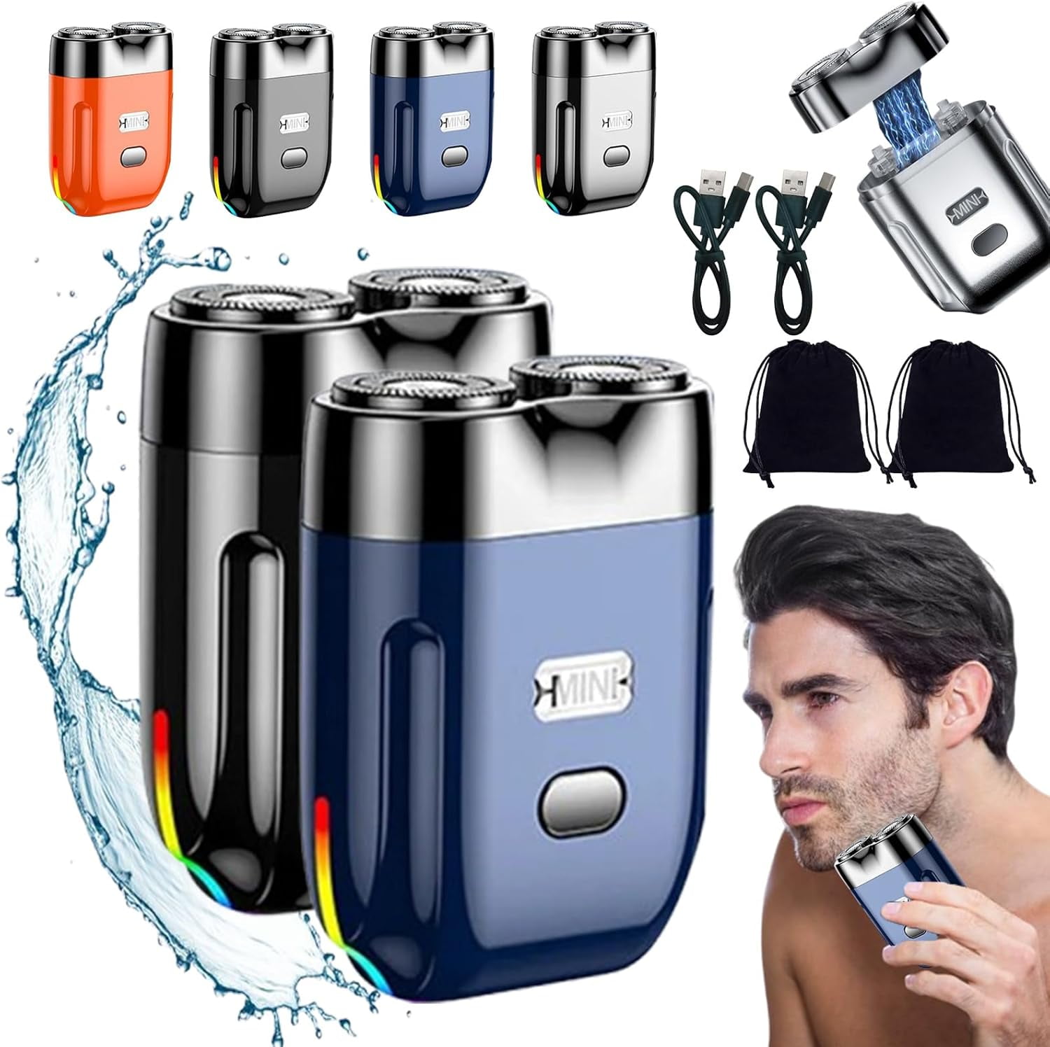 Mini Portable Magnetic Waterproof Shaver, Mini Dual Head Electric ...