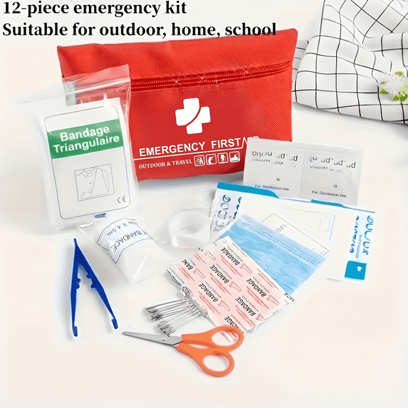 Mini Portable Outdoor Emergency Kit, Red Compact Survival Storage Box ...