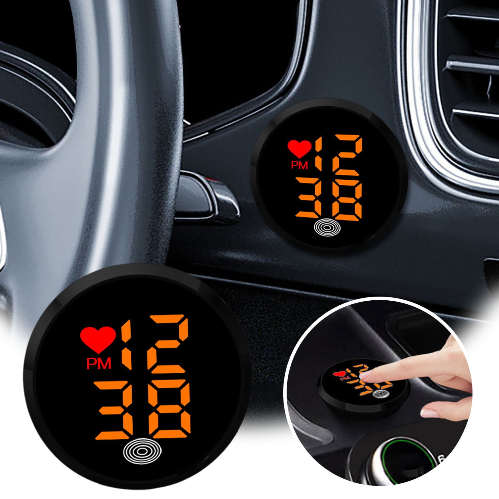 Mini Portable Pocket Digital Clock, 1 Count 2.0 Inch Black Stick On ...