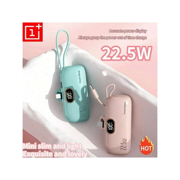 Mini Portable Power Bank 10000mAh/5000mAh, USB-C Fast Charging, Compact Travel Charger for ...