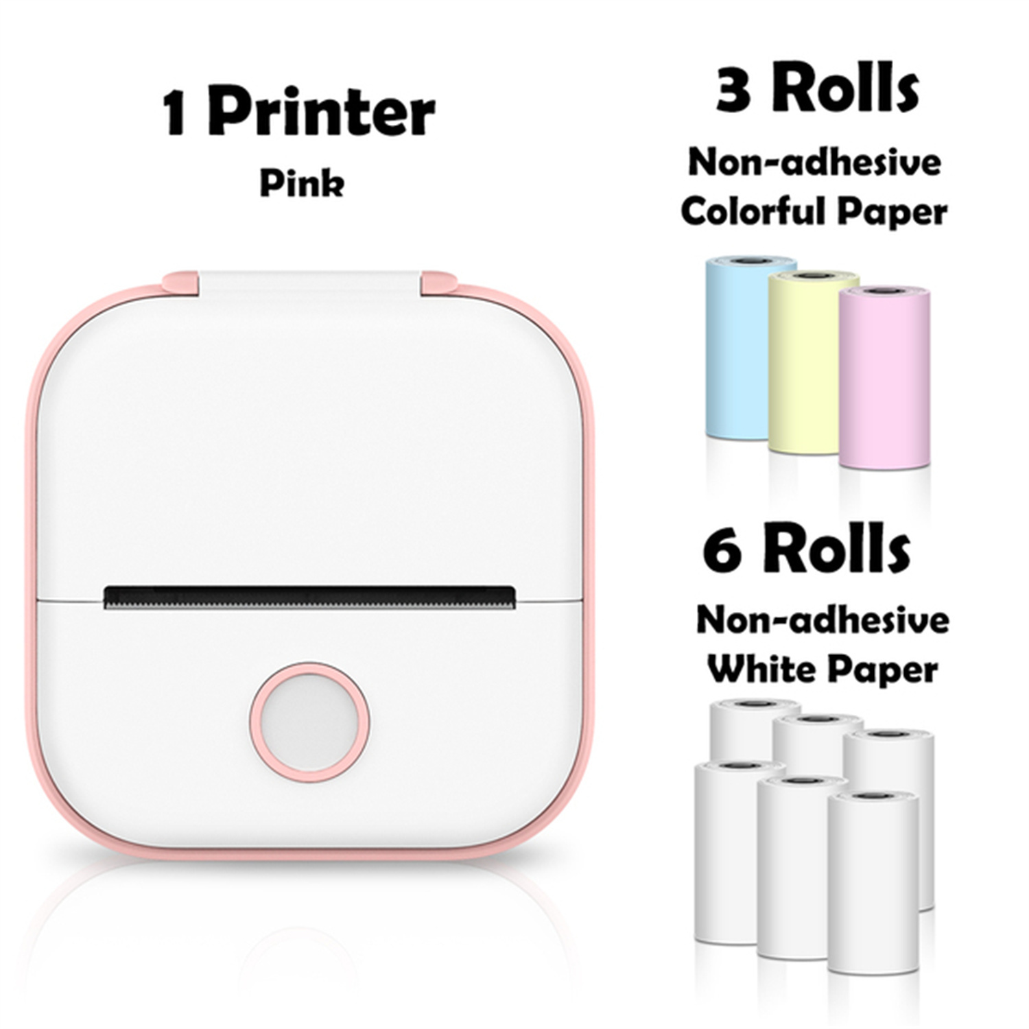Mini Portable Printer Thermal Printing 53mm Sticker Wireless Inkless ...