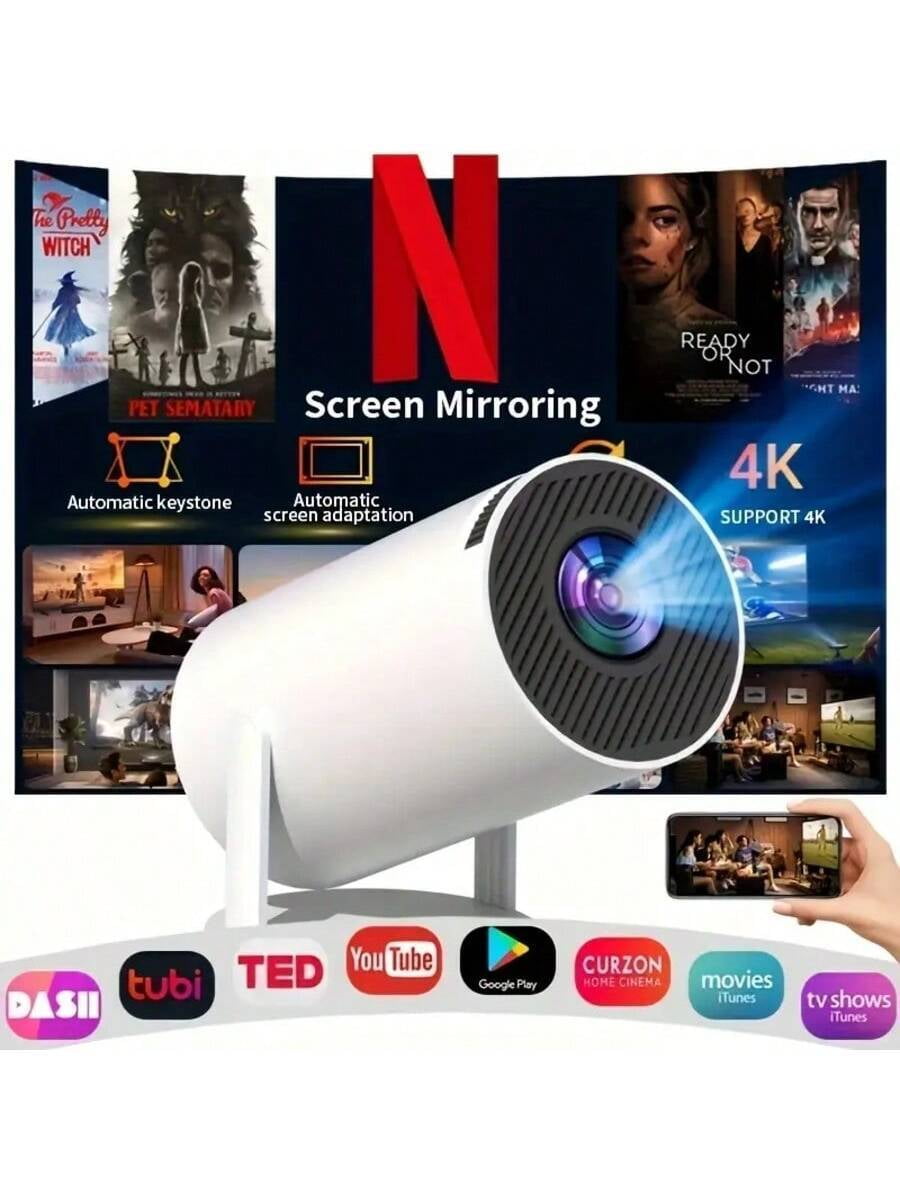 Mini Portable Projector, 4K/260ANSI Smart Projector, With WiFi 6 BT 5.0 ...