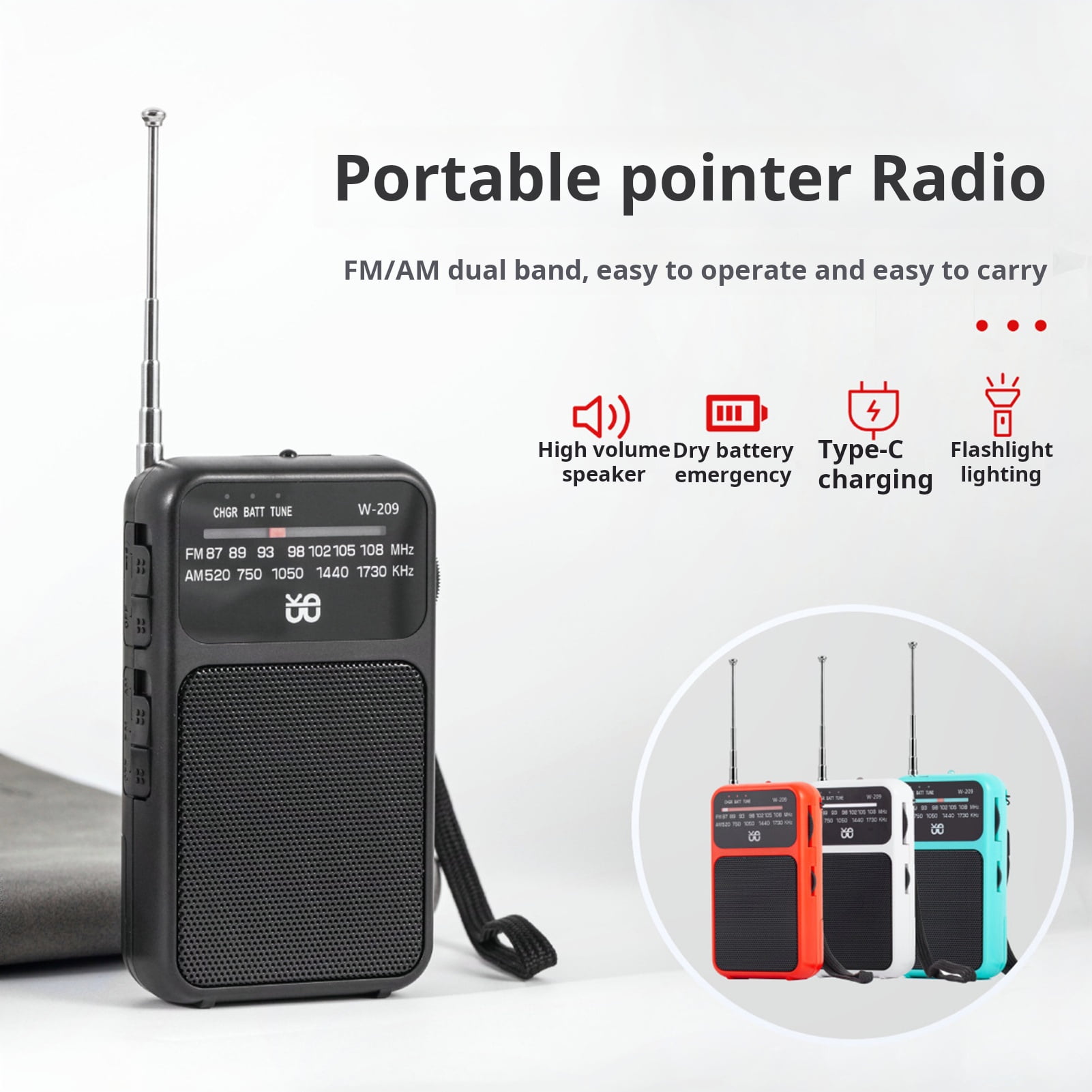 Mini Portable Radio - User-friendly Design Easy to Carry Battery ...