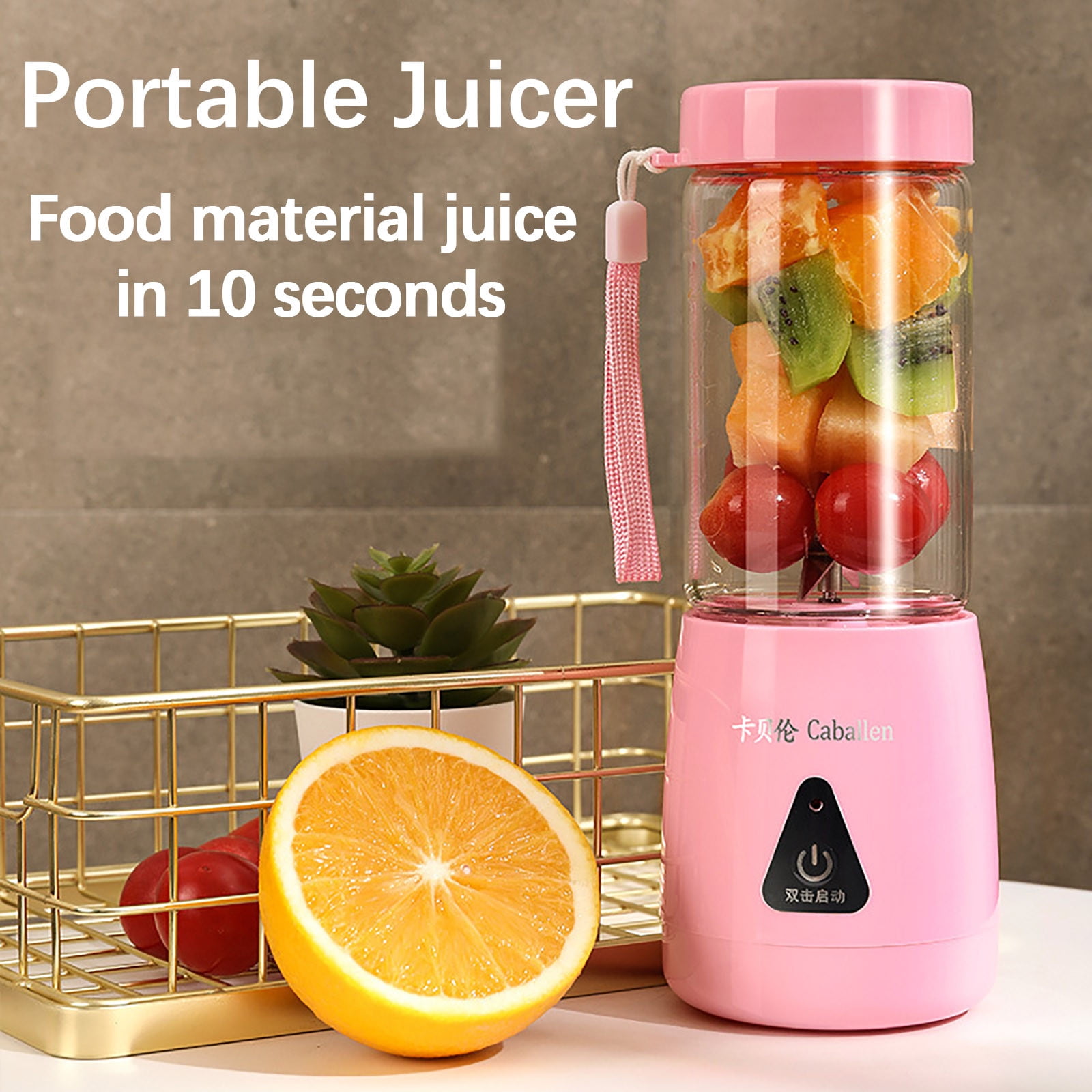 Mini Portable Rechargeable Mixerblender, 400ML Capped Water Bottle ...