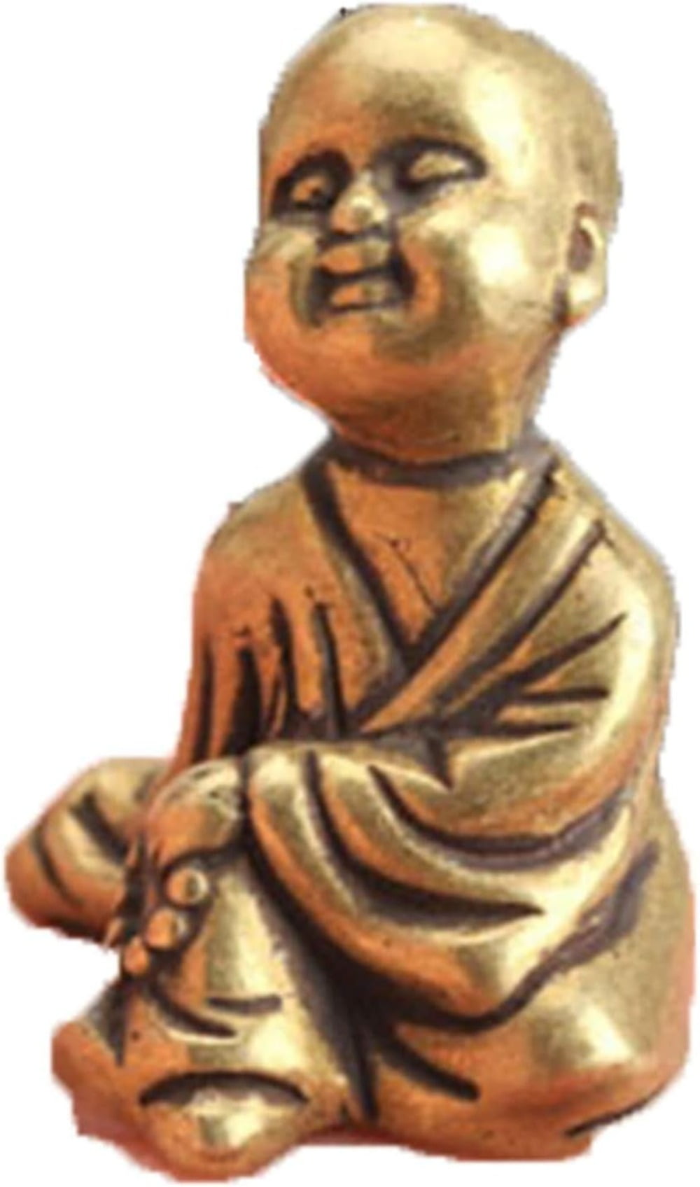 Mini Portable Retro Brass Little Monk Buddha Zen Statue Pocket Sitting ...