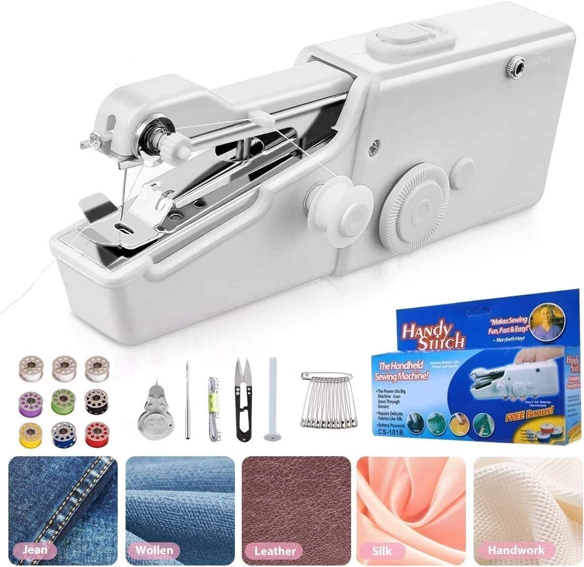 Mini Portable Electric Sewing Machine, Handheld Easy Travel Device for ...