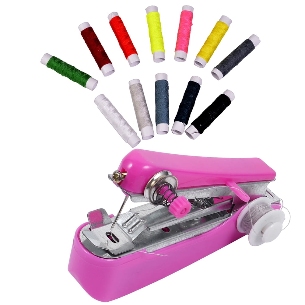 Mini Portable Sewing Machine Household Thread Kit Metal Manual Tool ...