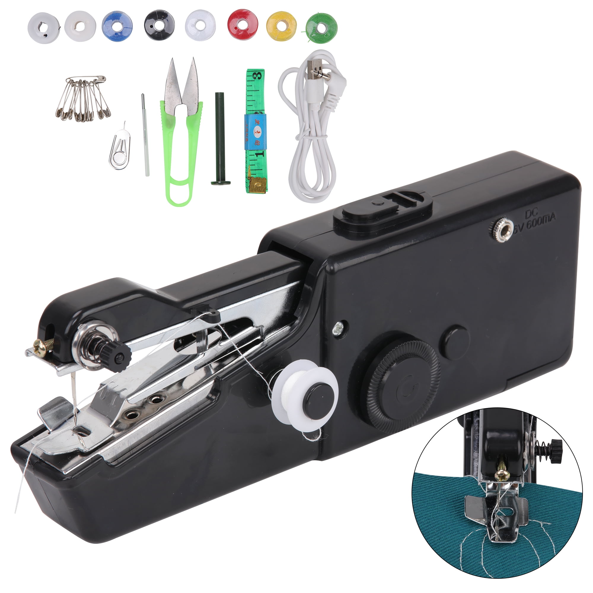Mini Portable Sewing Machine Rechargeable for Quick Stitching, Cordless ...