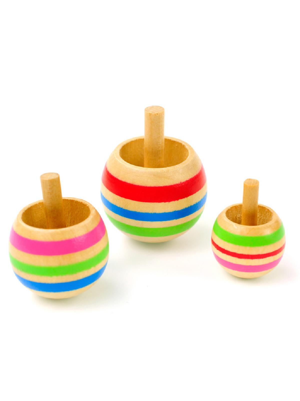 Mini Portable Spinner Toys Colorful Gyroscopes Children Wooden Made ...