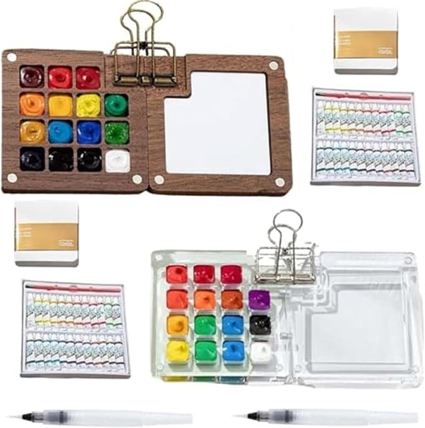 Mini Portable Travel Watercolor Paint Set, 24 Color Paints with Grid ...