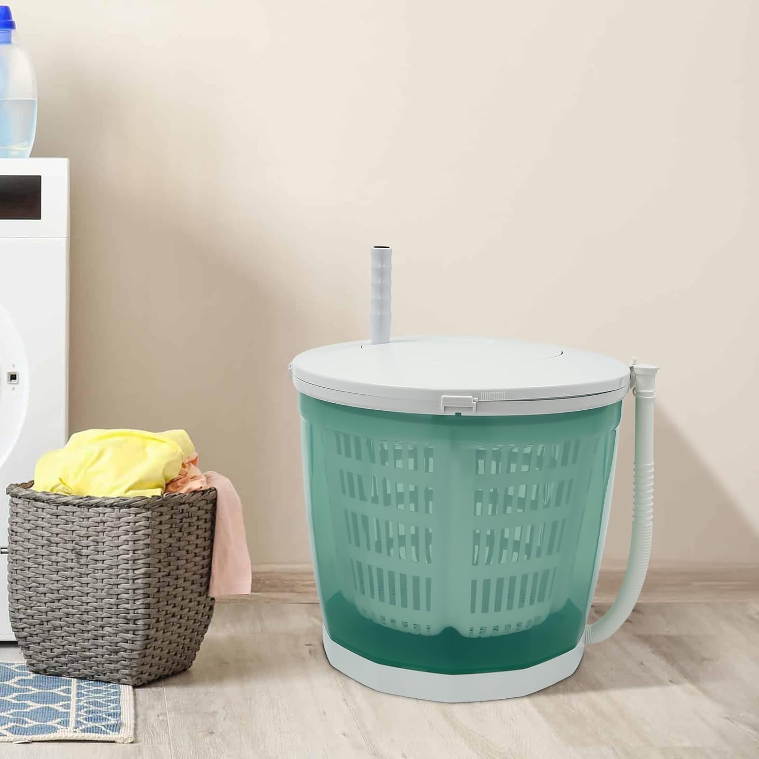Mini Portable Washing Machine, 2 in 1 Manual Non-Electric Washing ...