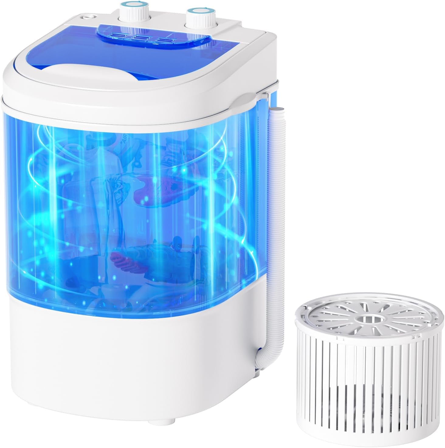 Mini Portable Washing Machine, Single Tub Compact Laundry with Spin ...
