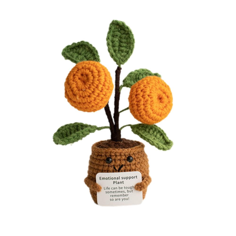 Mini Positive Crochet Potted Plant,Emotional Support Crochet Lily of ...