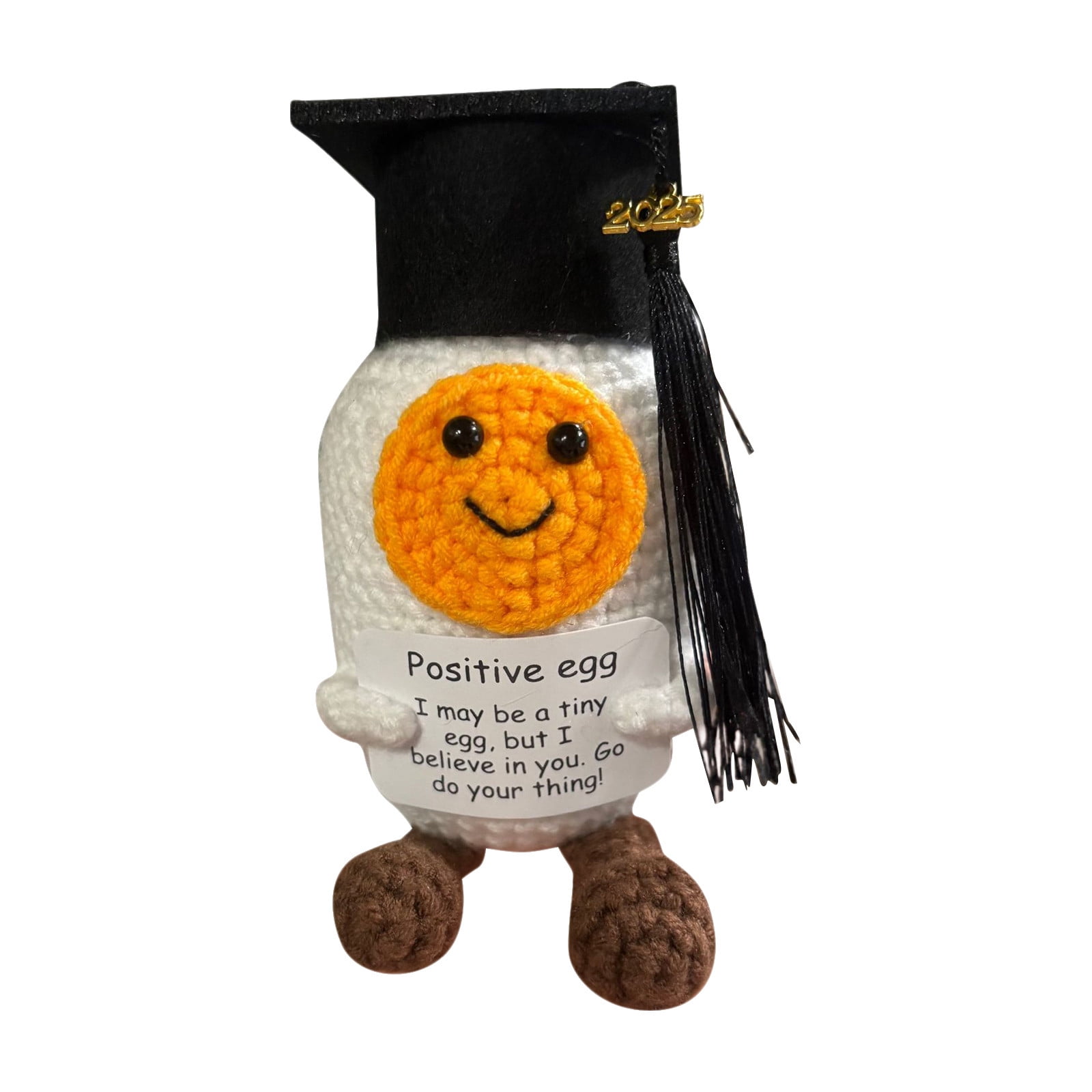 Mini Positive Knitted Graduation Egg with Cap, Egg Doll Holding ...