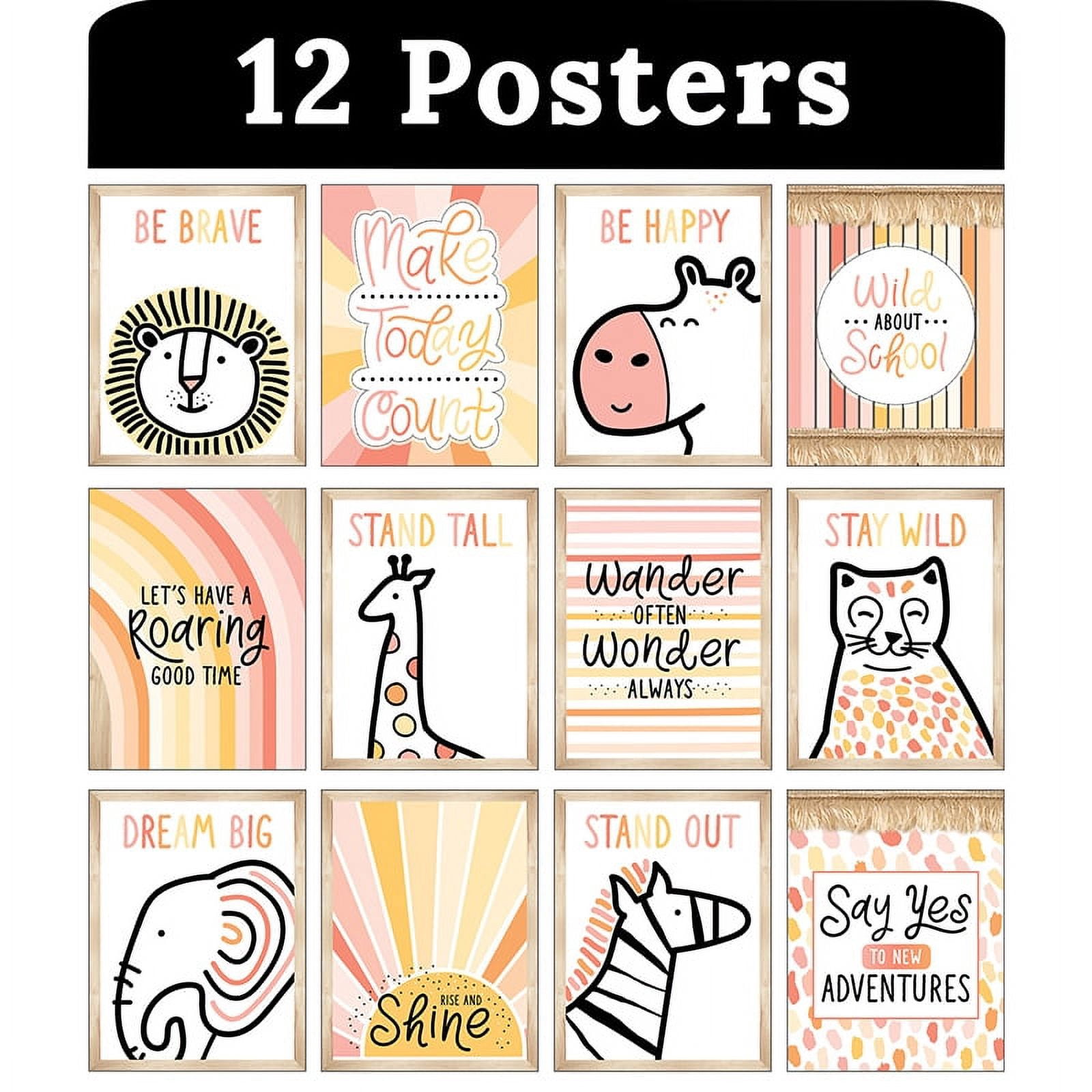 Mini Posters: Simply Safari Poster Set - Walmart.com