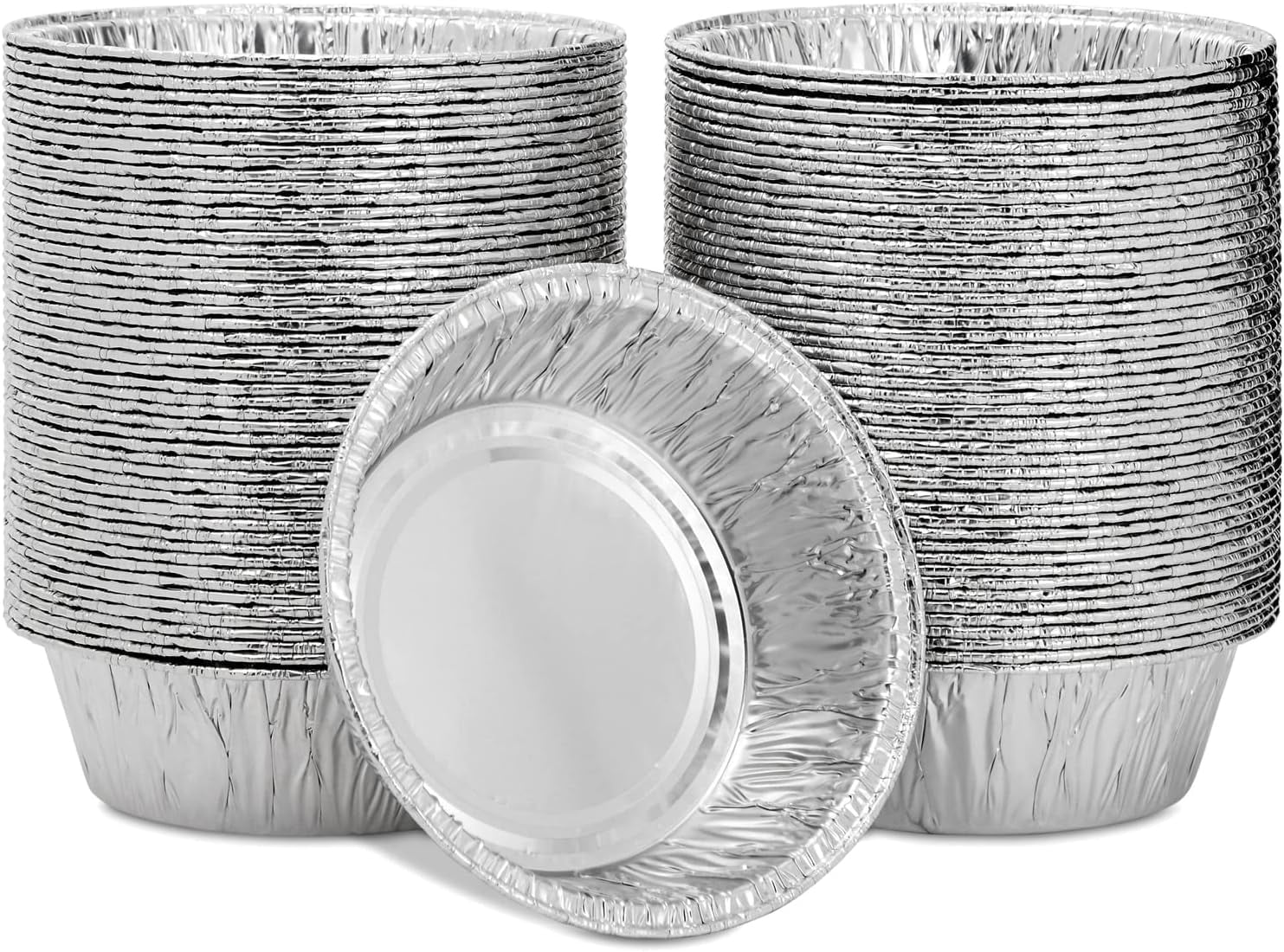 Mini Pot Pie Pans - 100 Pack, 5 In, Silver Aluminum - Disposable ...