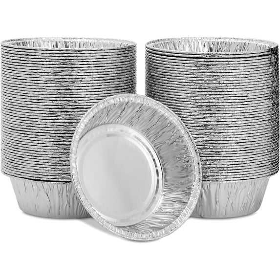 Mini Pot Pie Pans - 100 Pack, 5 In, Silver Aluminum - Disposable ...