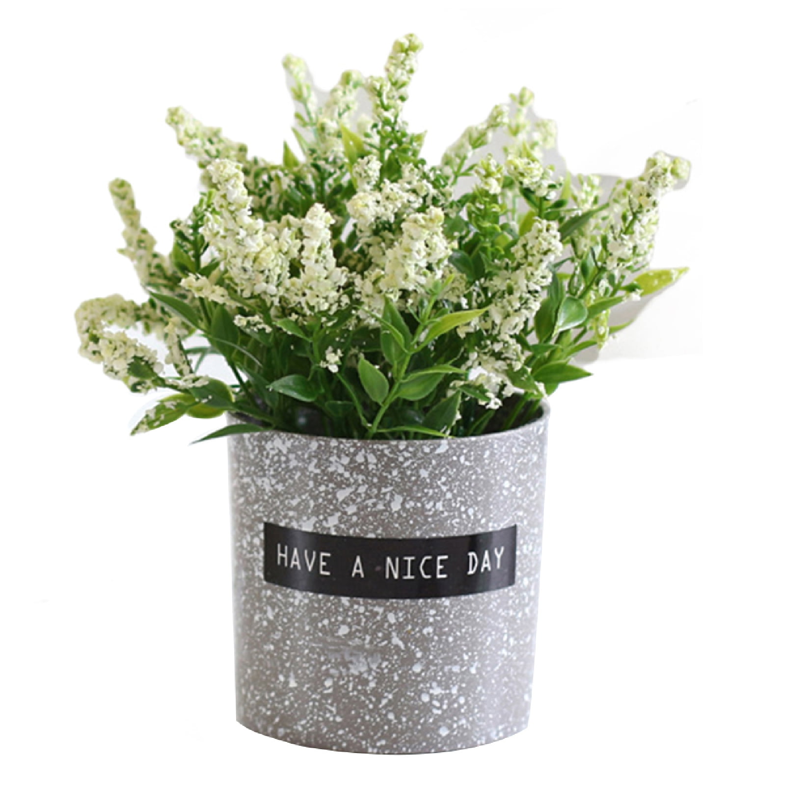 Mini Potted Artificial Lavender Plant Flowers Faux Herbs Planter Set ...