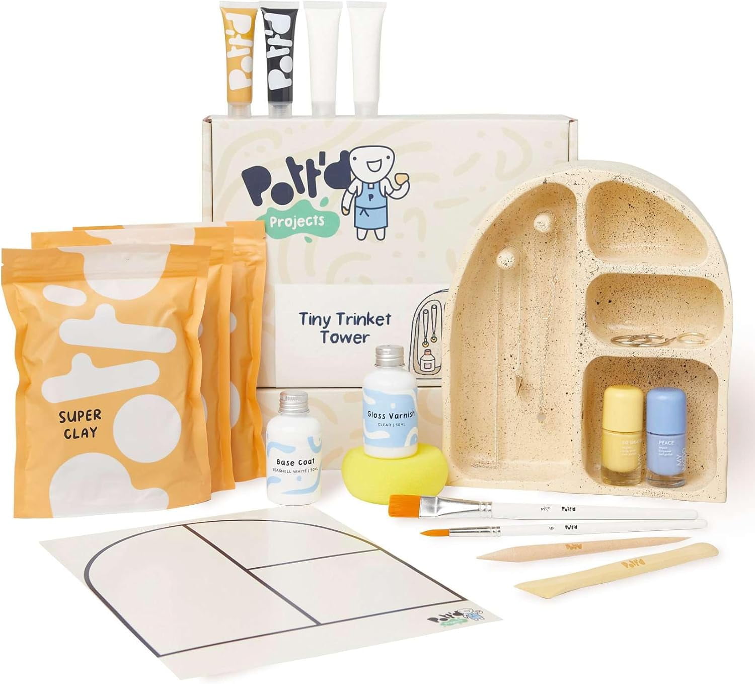 Mini Pottery Kits | Air Dry Clay Pottery Kit for Adults | Includes ...