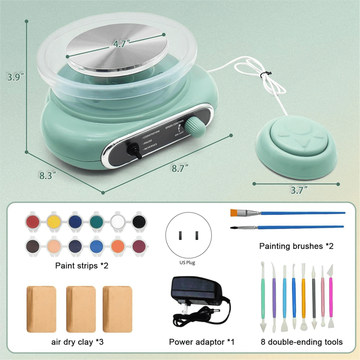 Mini Pottery Wheel,4.7-Inch Pottery Wheel for Teen and Adult Beginners ...