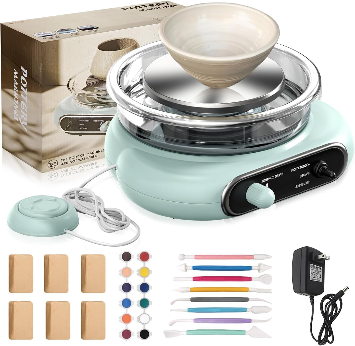 Mini Pottery Wheel - 4.7Inch Rotating Electric Pottery Wheel, Pottery ...