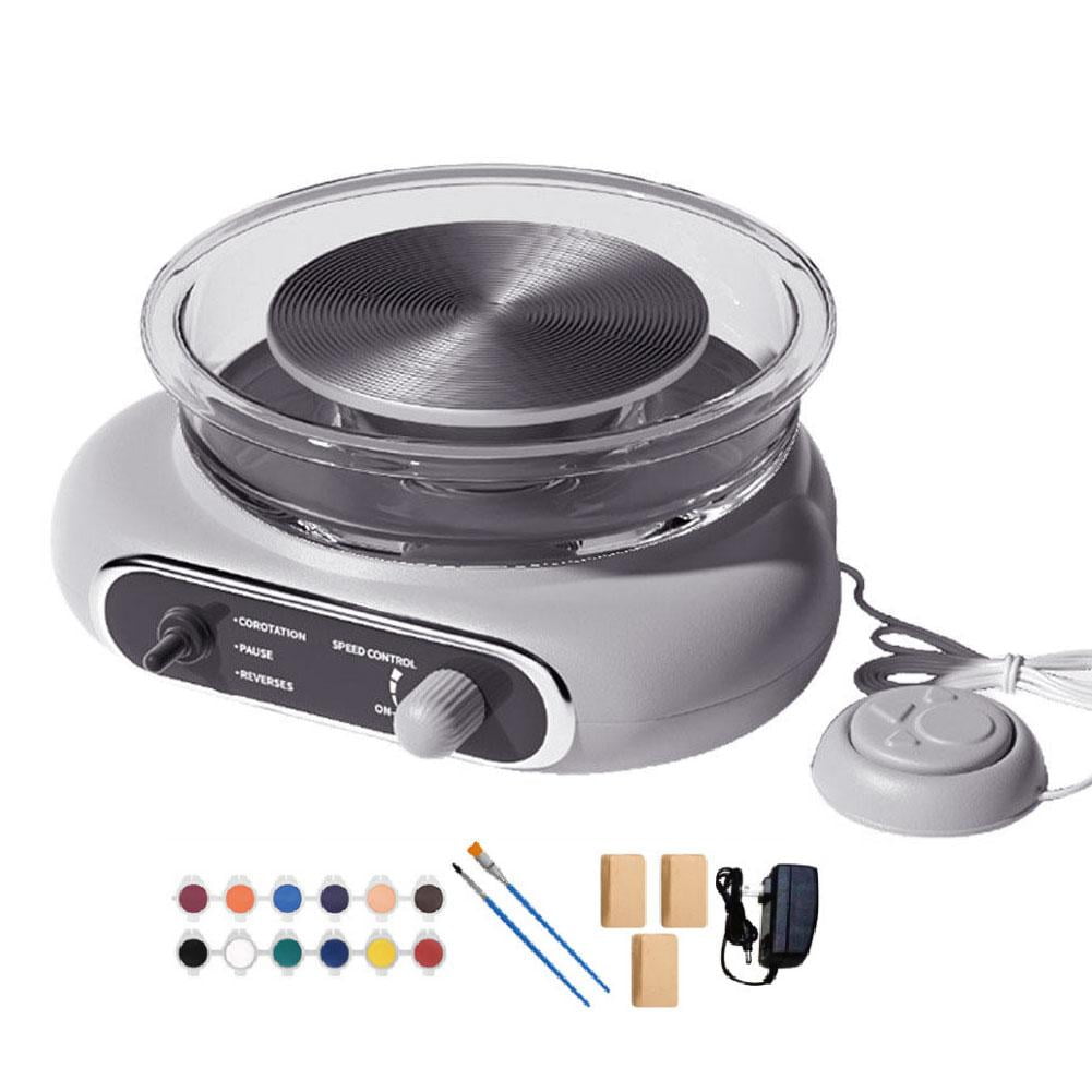 Mini Pottery Wheel Machine Kit,Electric Clay Wheel with Foot Pedal,DIY ...