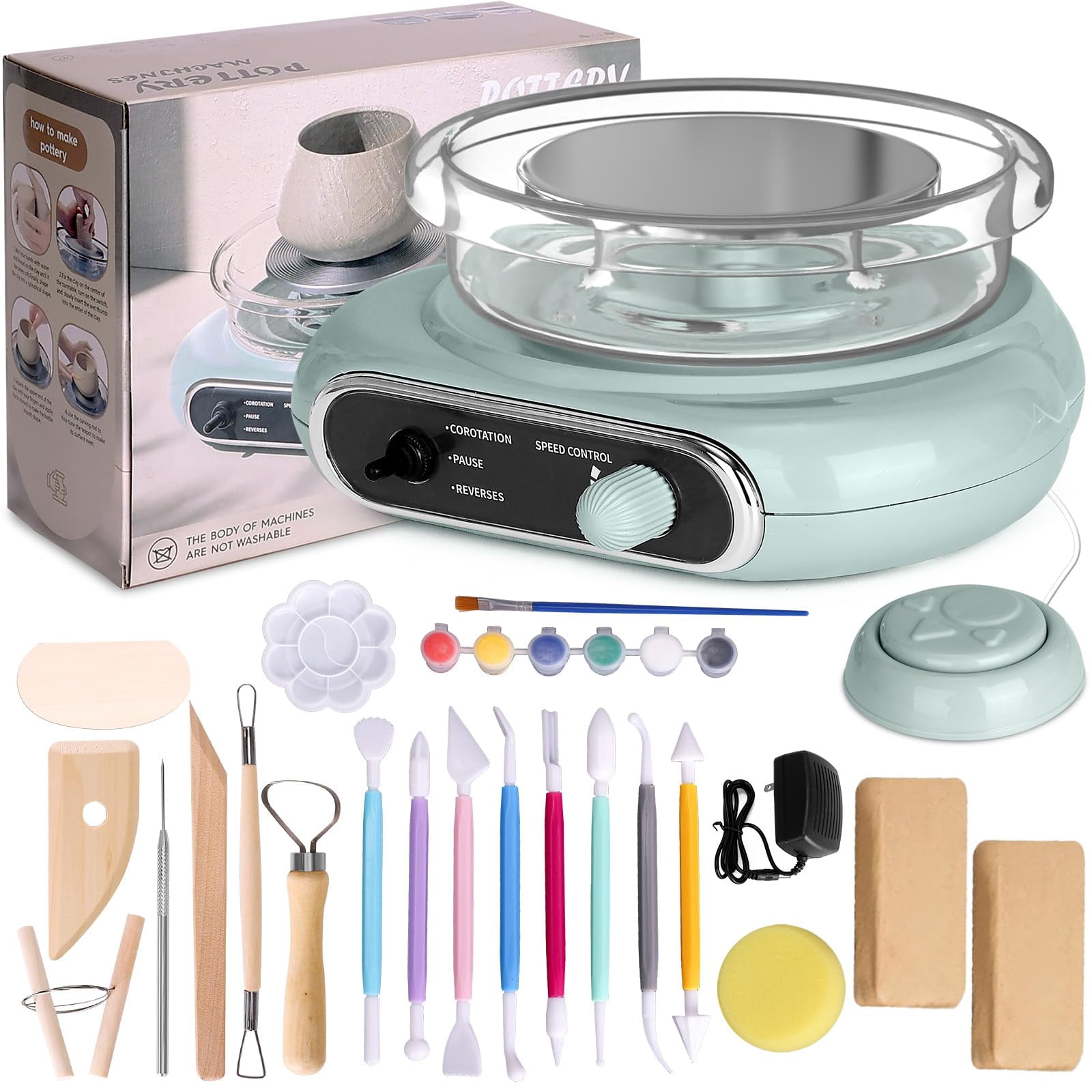 Mini Pottery WheelTRDN Kit - 4.7" Pottery Wheel for Beginners, with ...