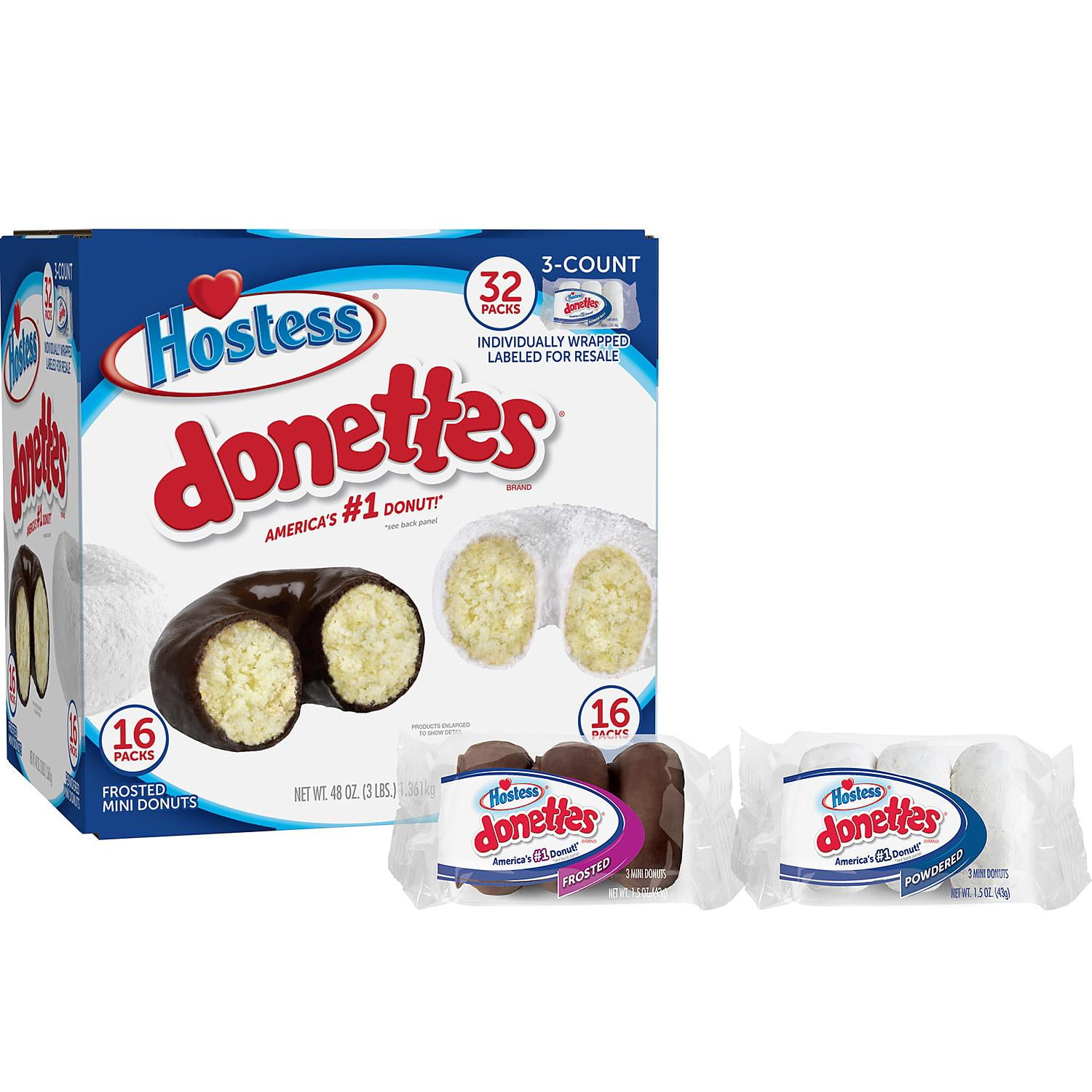 Mini Powdered and Chocolate Donettes 1.5 oz 32 pack - Walmart.com