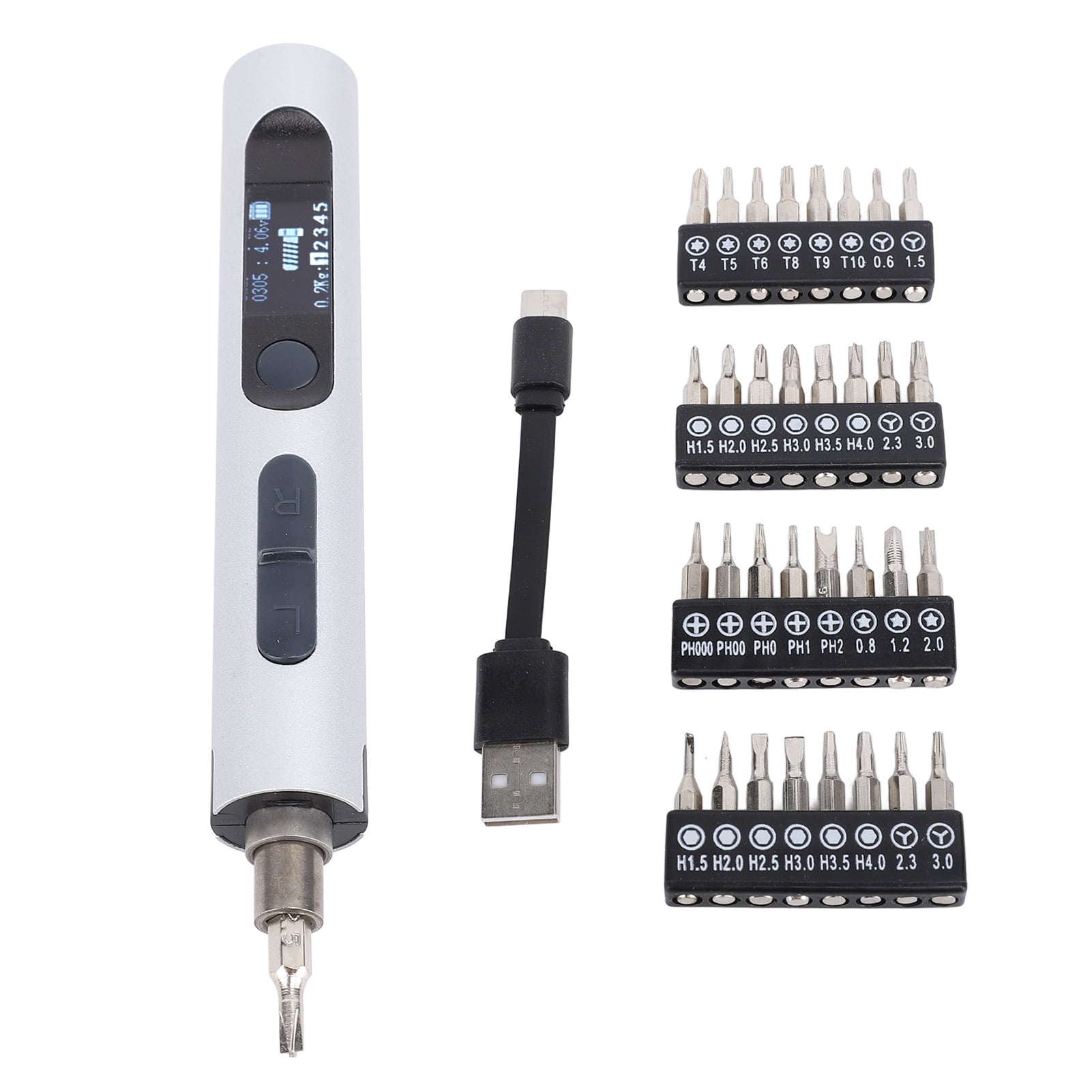 Mini Power Screwdriver W/ Adjustable Torque, 280mAh Battery 32,Piece ...