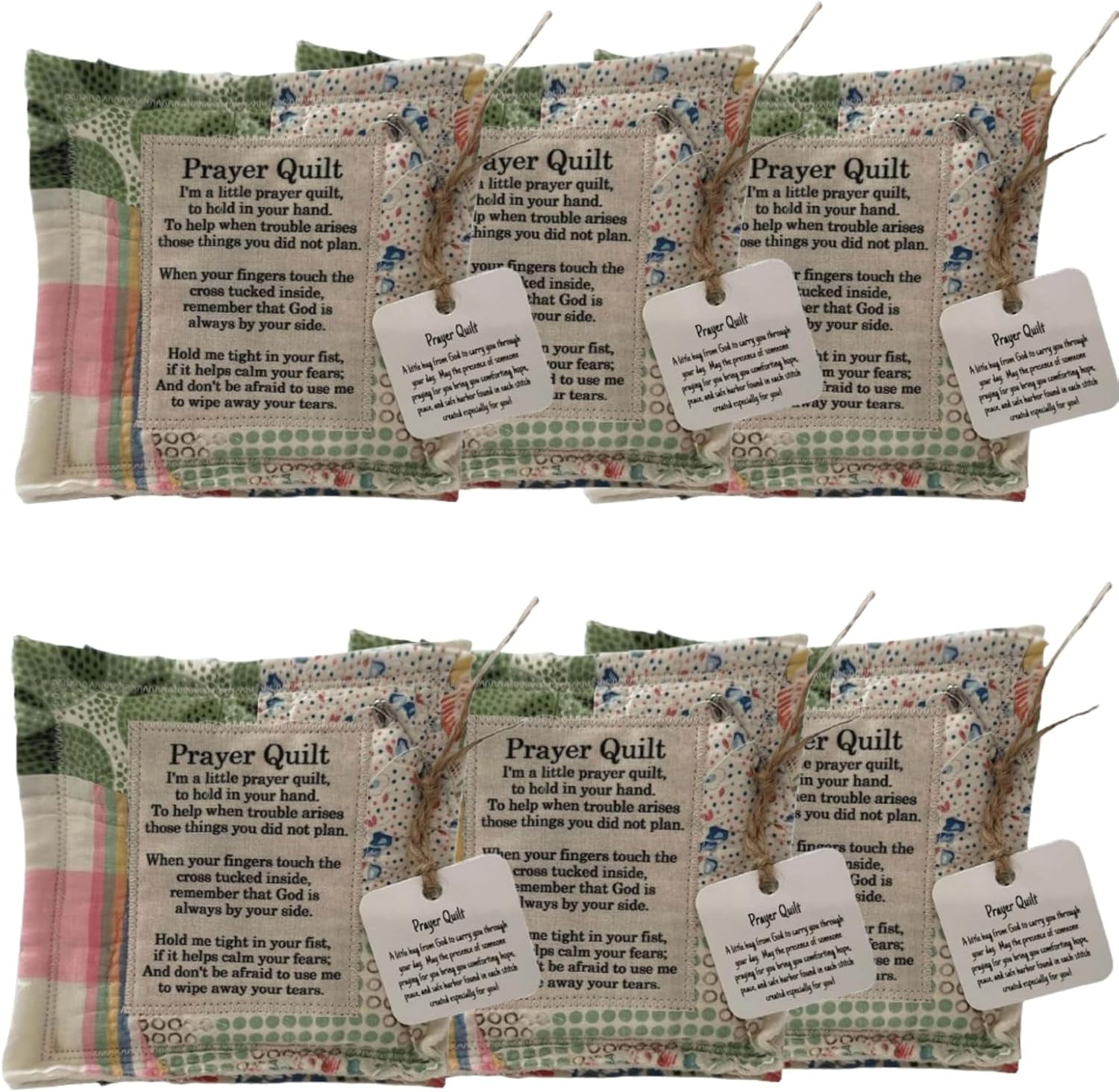 Mini Prayer Quilt with Cross Inside, Vintage Pocket Scripture Prayer ...