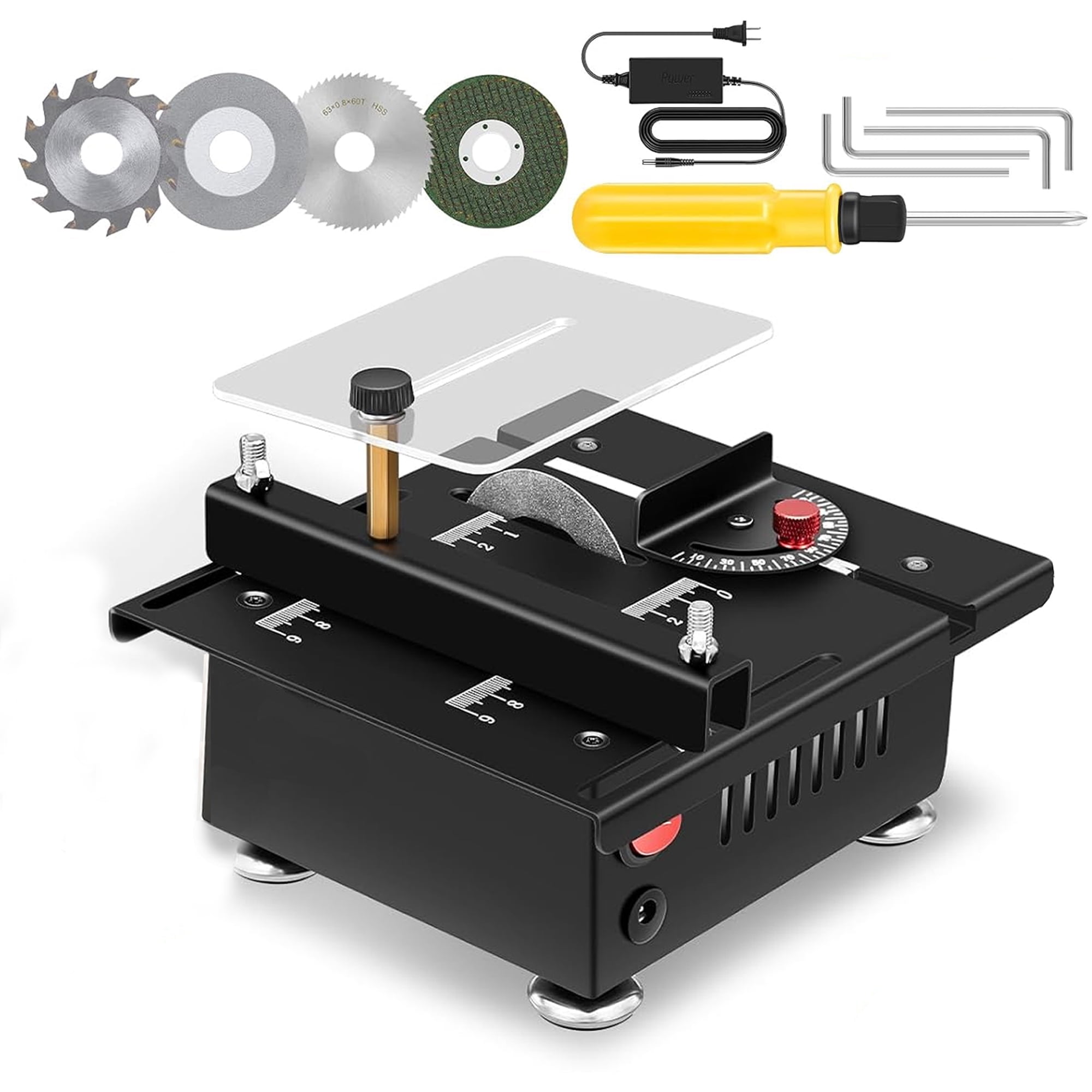 Mini Precision Table Saw Kit - 10PCS Set with Adjustable Speed & Angle ...