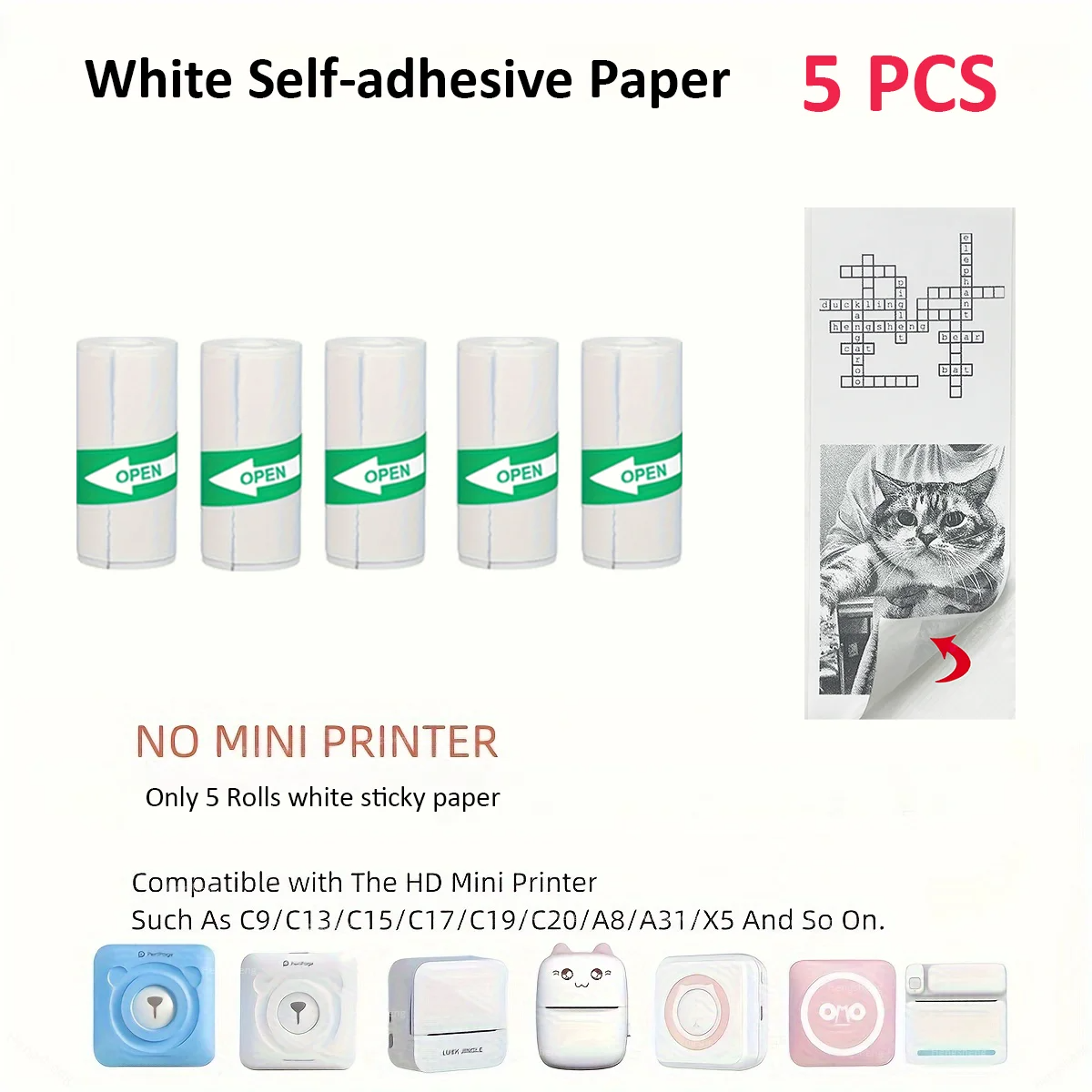 Mini Printer Color Sticker Thermal Paper Label Paper Sticker Photo ...