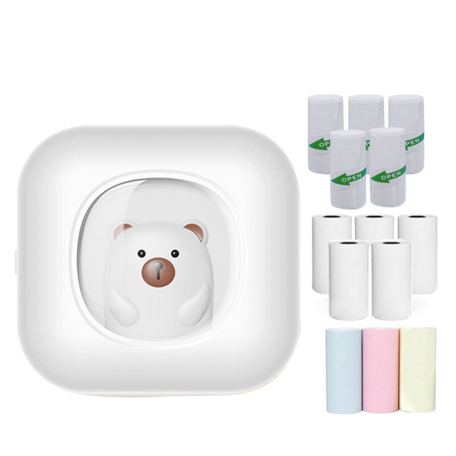 Mini Printer Machine Thermal Sticker Printer Inkless Portable BT ...