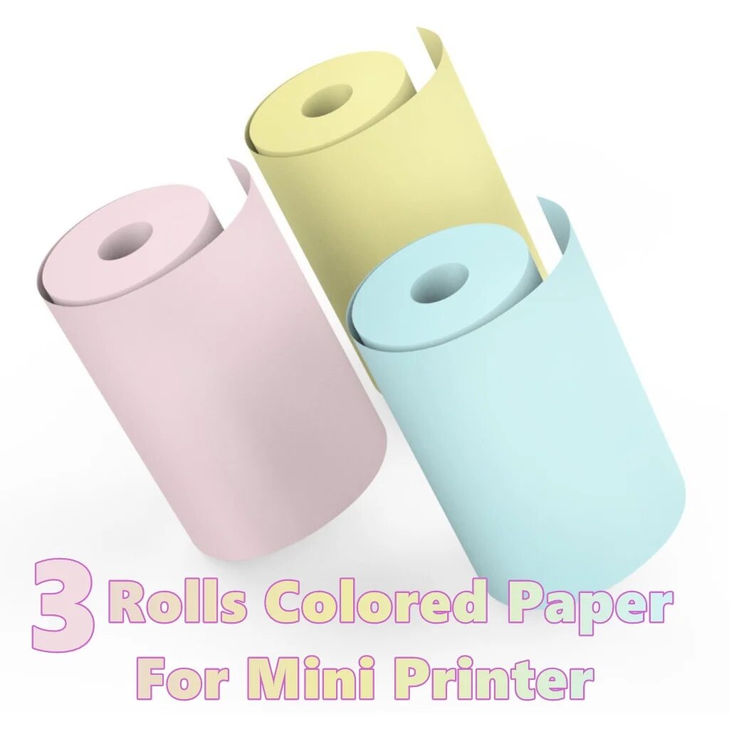 Mini Printer Paper 57mm Width Color White Continuous Paper Self ...