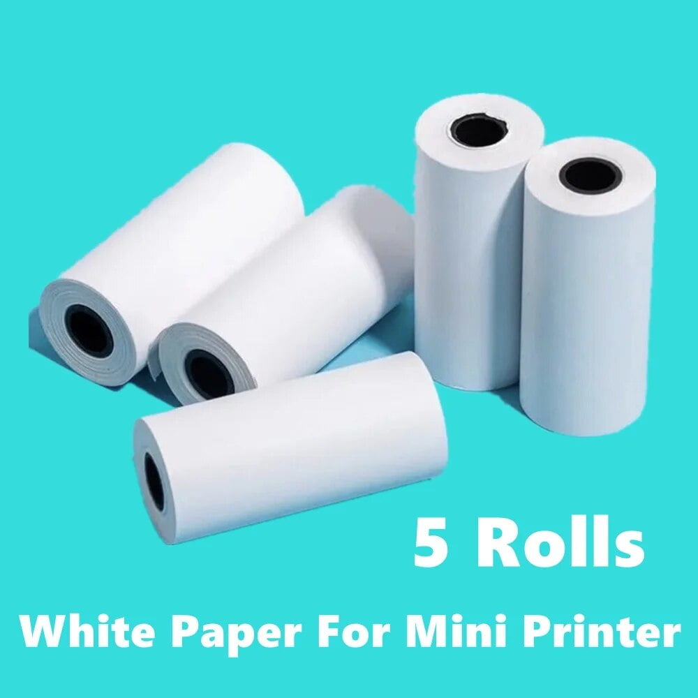 Mini Printer Paper 57mm Width Color White Continuous Paper Self ...