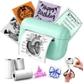 Mini Printer - Portable Sticker Printer Q02E, Pocket Thermal Inkless ...