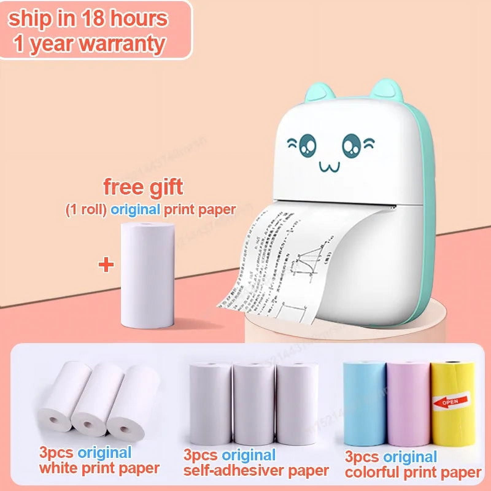 Mini Printer Portable Thermal Printer Photo Lable Printing Pocket ...