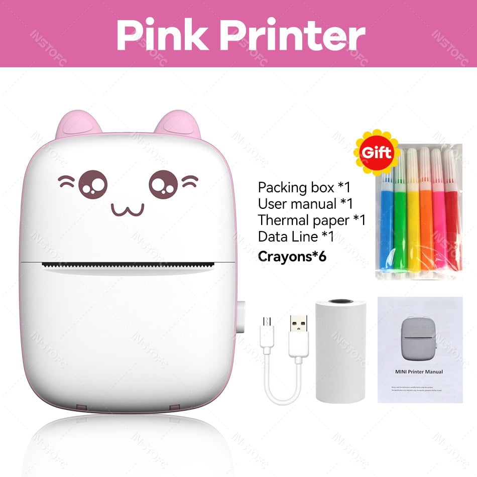 Mini Printer Thermal Adhesive Labels Printer Sticker Wireless Bluetooth ...