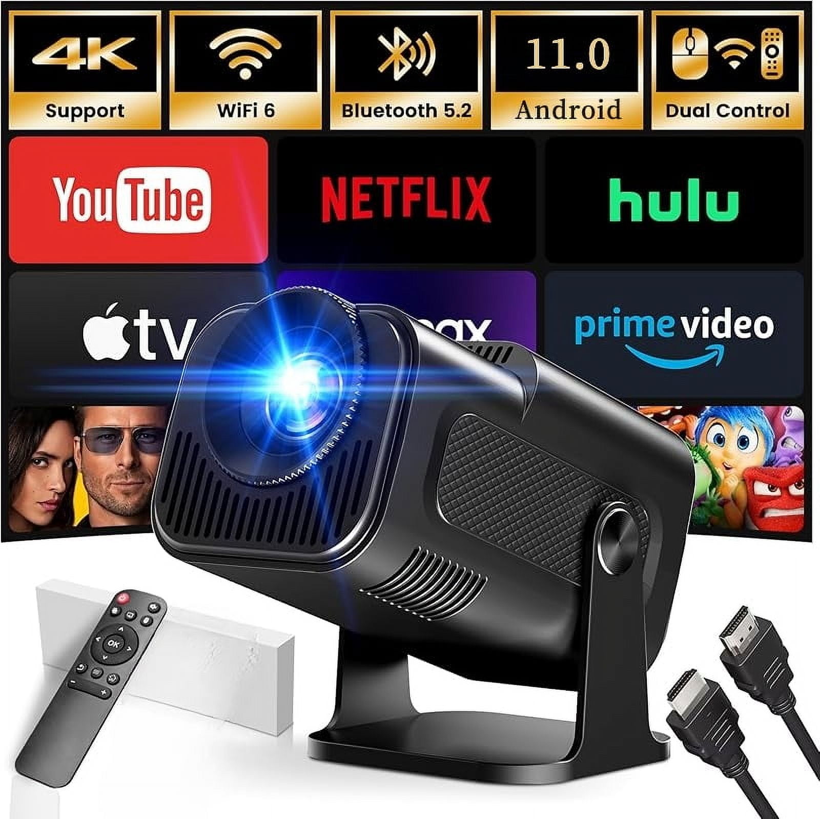 Mini Projector 1080P FHD 4K Support Projector, Portable Projector with ...