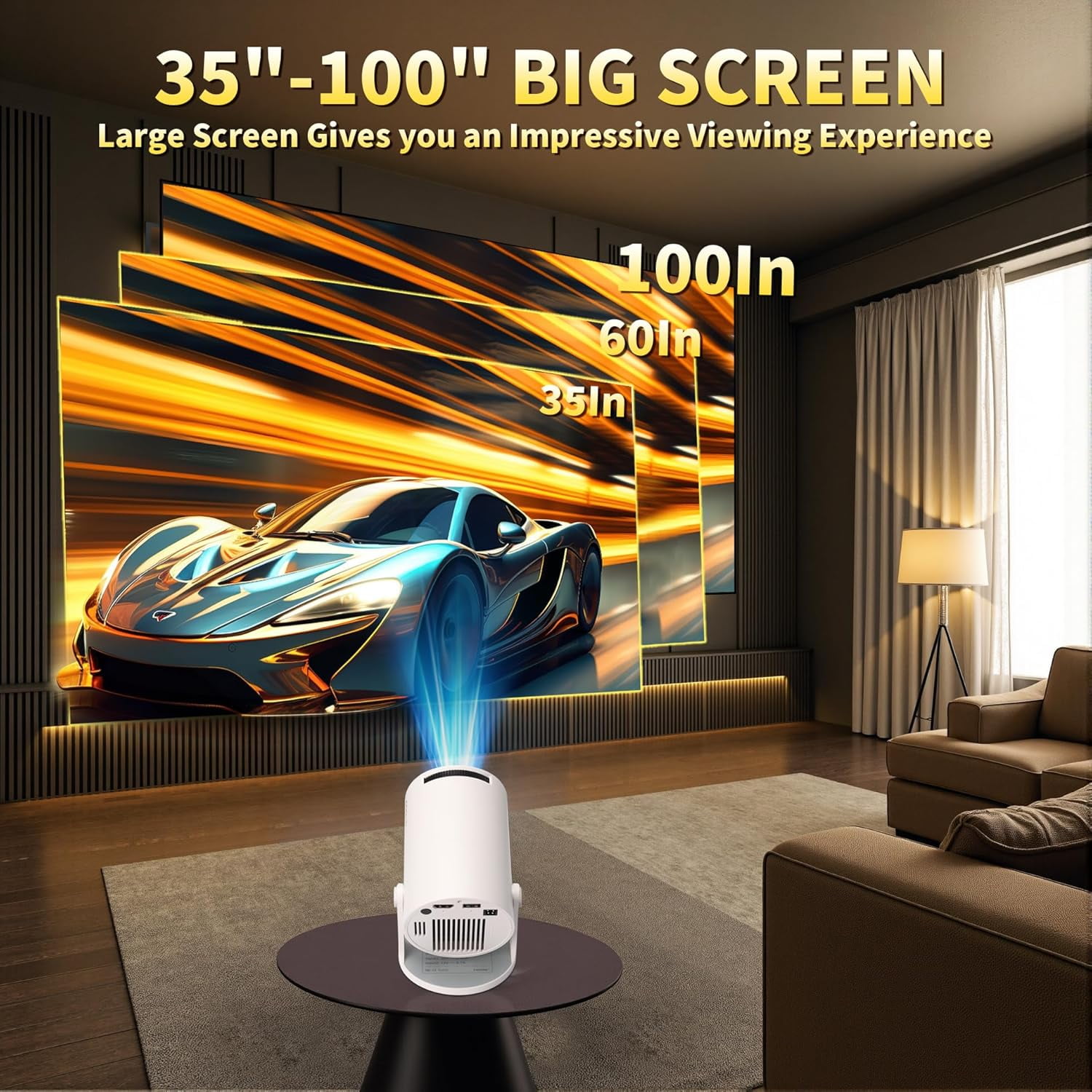 Mini Projector 1080P with WiFi 6 and Bluetooth 5.4, 4K Supported ...